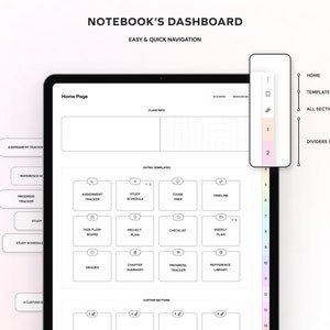 Student Digital Notebook Pastel Hyperlinked Goodnotes Templates Planner ...