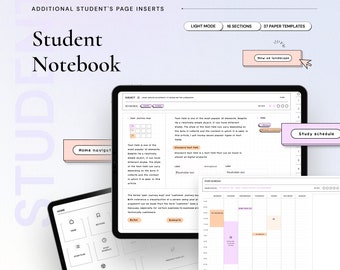 Student Digital Notebook Dark Mode Hyperlinked Notetaking Templates ...