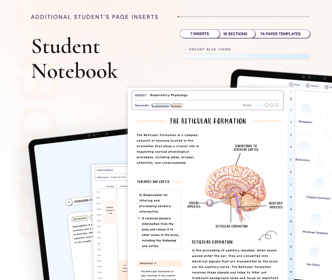 Student Digital Notebook Hyperlinked Notetaking Templates Planner ...