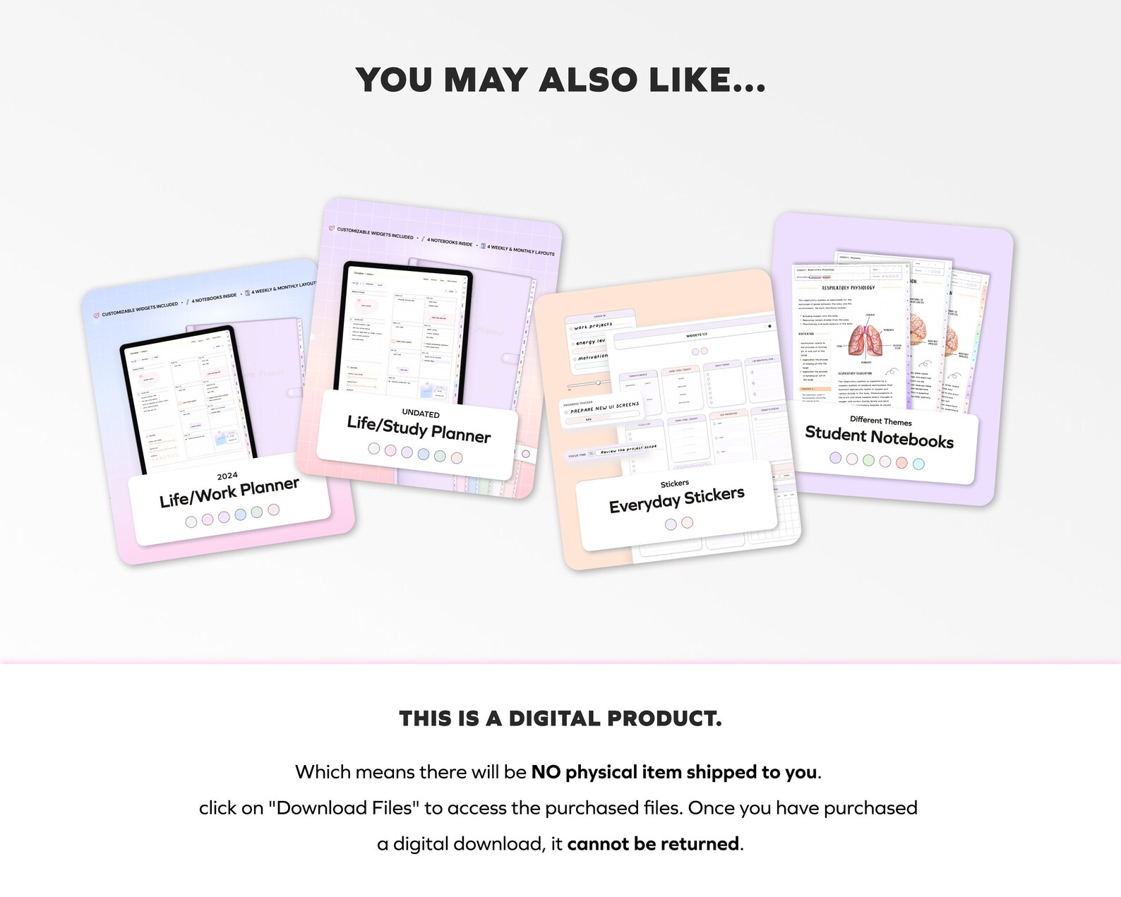 Undated Digital Planner Templates for Goodnotes, Notability iPad ...