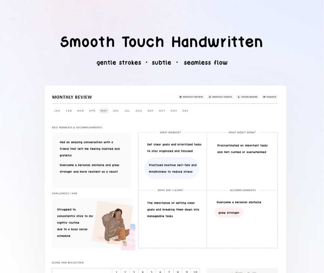 Smooth Touch Handwritten Font Digital Planner Font - Etsy