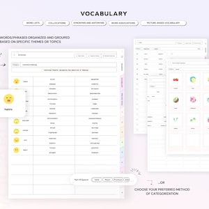 Language Learning Notebook/planner Learn Grammar Vocabulary Digital ...