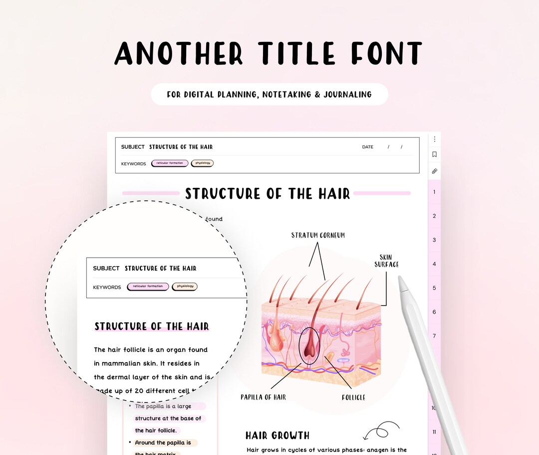 Title Handwritten Font Digital Planner iPad Handwrritng Font for ...