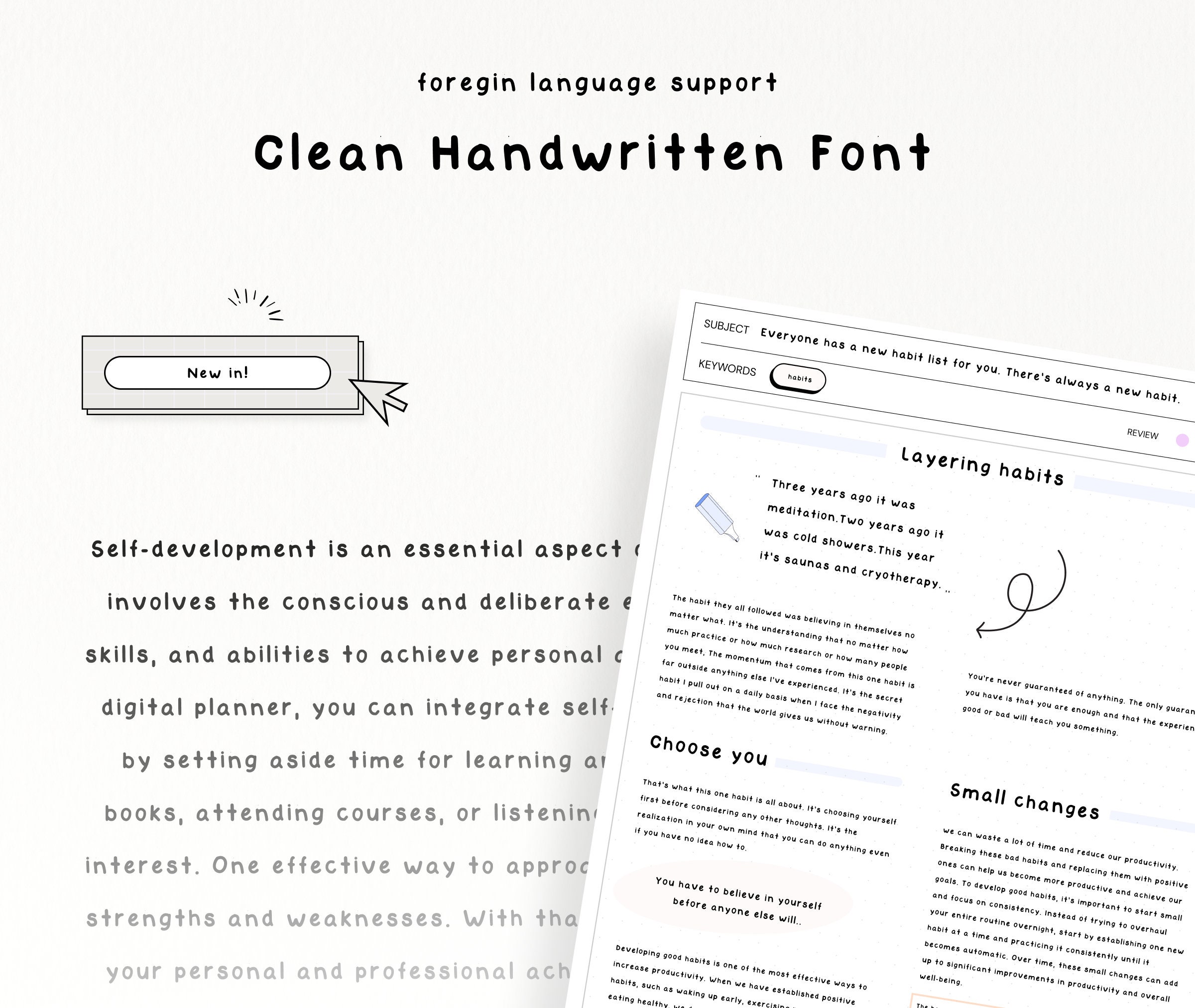 Clean Handwritten Font Languages Digital Planner Font - Etsy