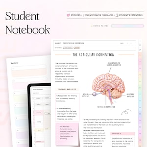 Student Digital Notebook Pastel Hyperlinked Goodnotes Templates Planner ...