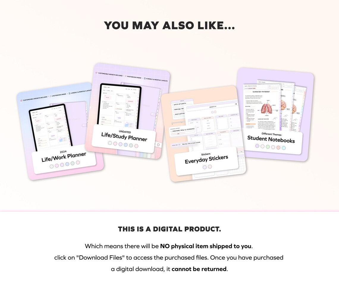 Digital Notebook Covers for Goodnotes and Notability Planner and ...