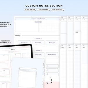 Language Learning Notebook/planner Learn Grammar Vocabulary Digital ...