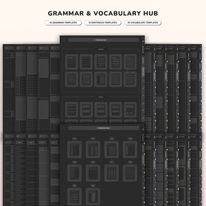 Dark Mode Language Learning Notebook/planner Learn Grammar Vocabulary ...