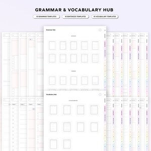 Language Learning Notebook/planner Learn Grammar Vocabulary Digital ...
