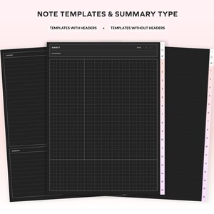 Student Digital Notebook Dark Mode, Hyperlinked Notetaking Templates ...