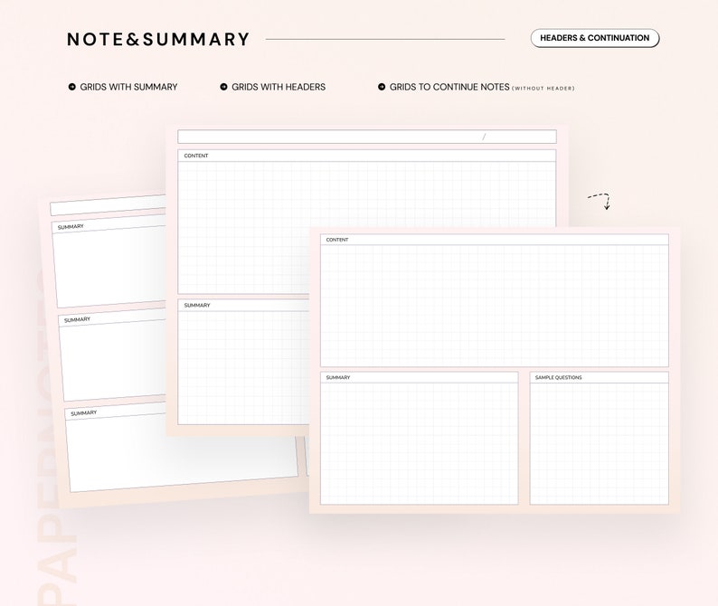 Digital Notepaper Student Notes Templates for Goodnotes Noteshelf ...
