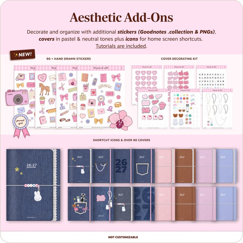 2026-27 Custom Digital Life Work iPad Planner for Goodnotes, Notability ...