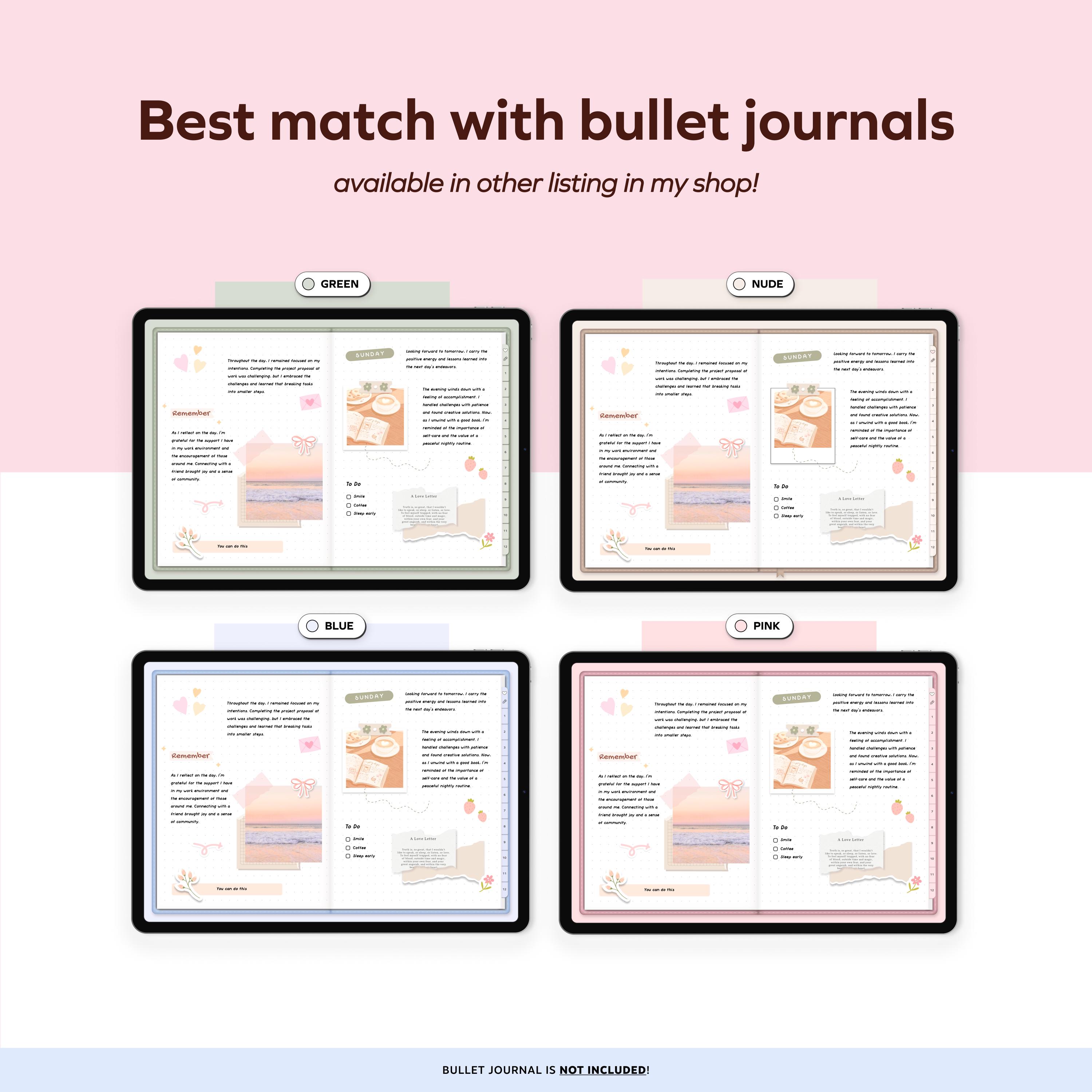 Digital Journaling Stickers for Bullet Journal and Planners, Goodnotes ...