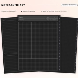 Student Digital Notebook Dark Mode Hyperlinked Notetaking Templates ...