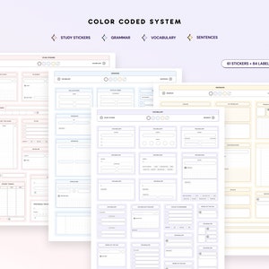 Study Digital Stickers for Goodnotes Language Learning Sticker Book ...