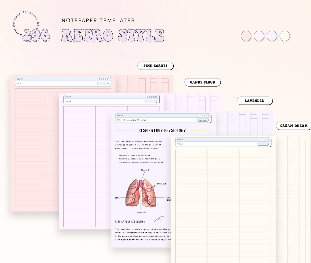 Digital Notepaper Templates Student Notes for Goodnotes Noteshelf ...