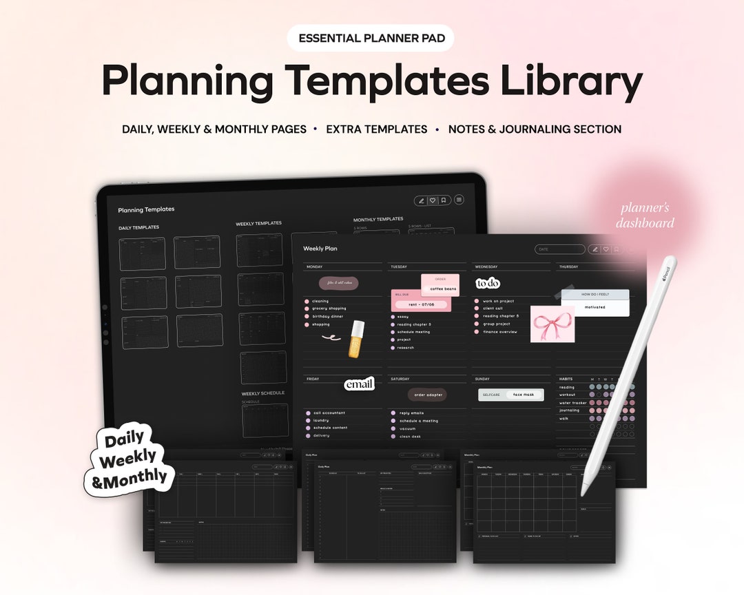 Undated Digital Planner Templates for Goodnotes, Notability iPad ...