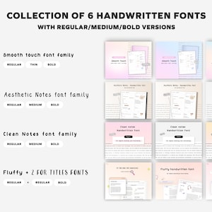 13 Handwritten Font Bundle, Cute Handwriting Planner Fonts Handwrriten ...