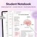 Student Digital Notebook Goodnotes iPad Notebook Notepaper Hyperlinked ...