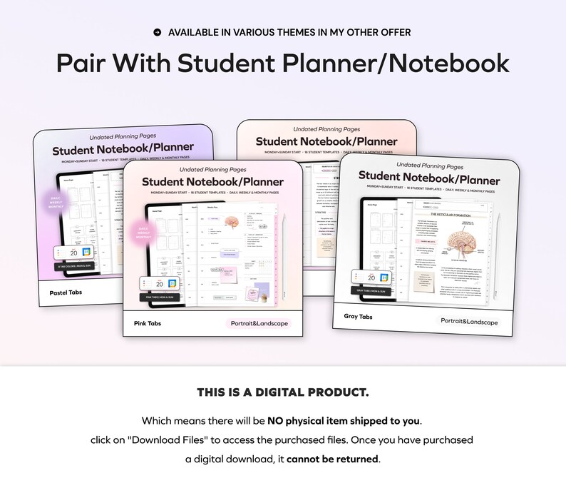 Student Digital Stickers for Planner Goodnotes Precropped Study ...