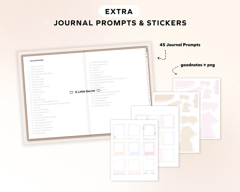 Digital Bullet Journal, Realistic Daily Notebook Scrapbook With ...
