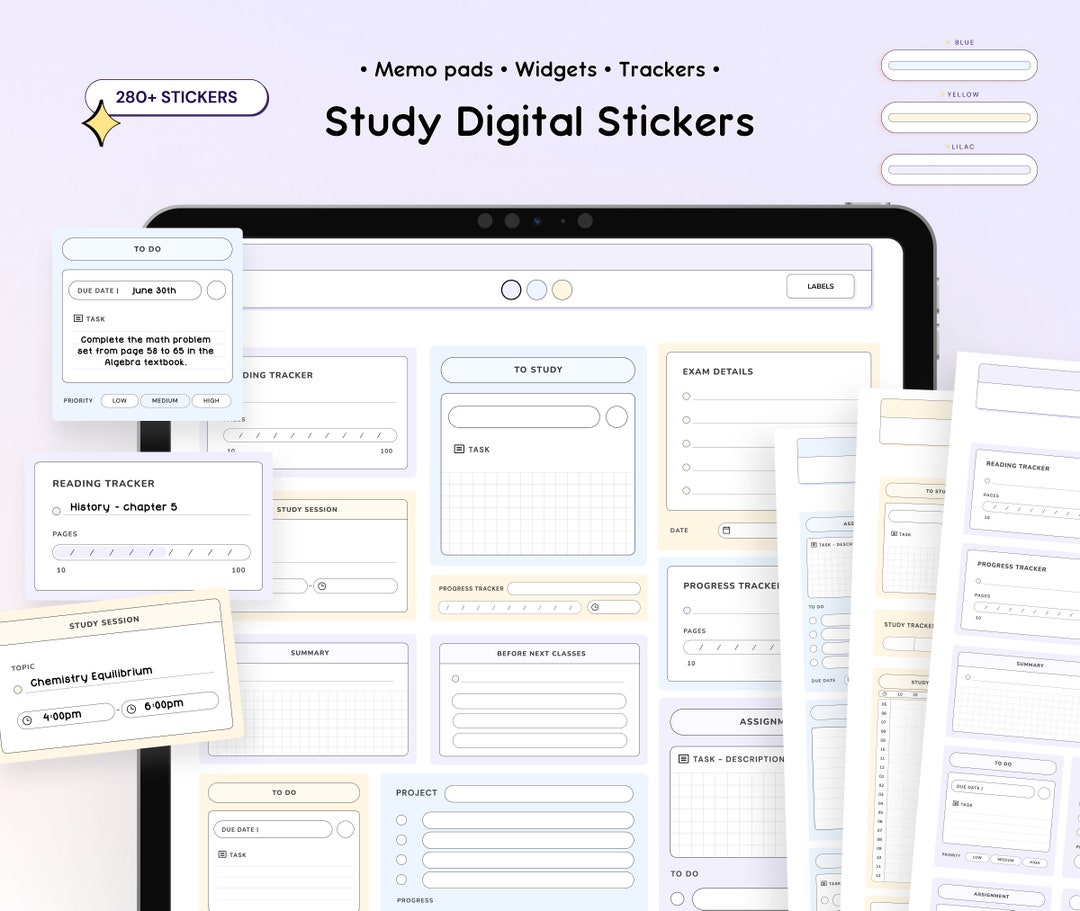Student Digital Stickers for Planner Goodnotes Precropped Study ...