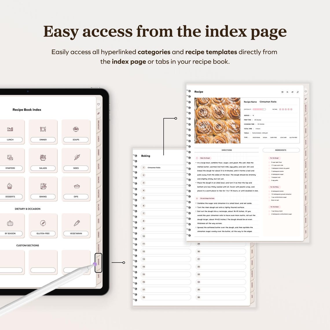 Digital Recipe Book for Ipad, Goodnotes Recipe Book Template, Recipe ...