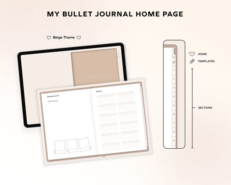 Digital Bullet Journal, Realistic Daily Notebook Scrapbook With ...