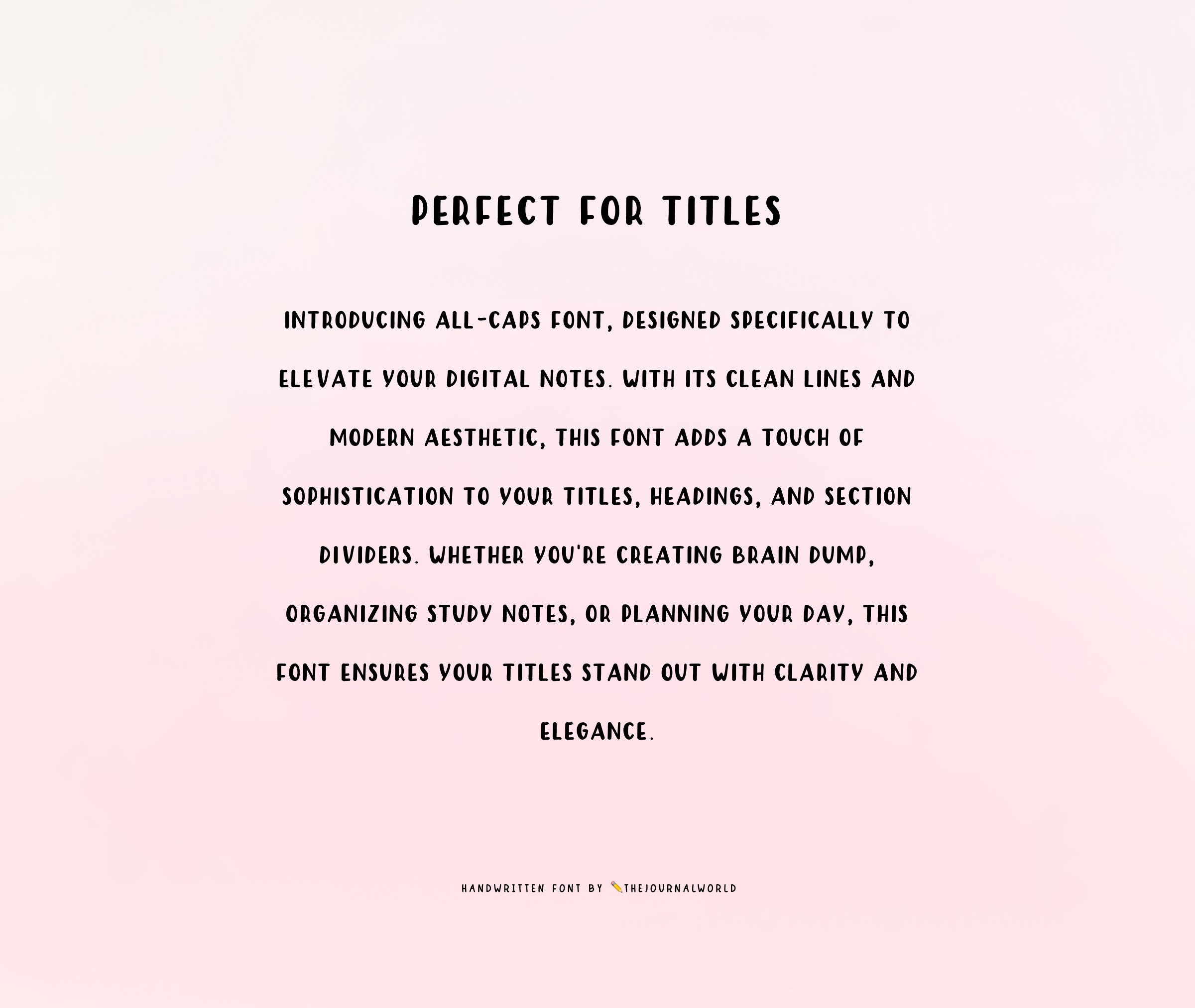 Title Handwritten Font Digital Planner iPad Handwrritng Font for ...