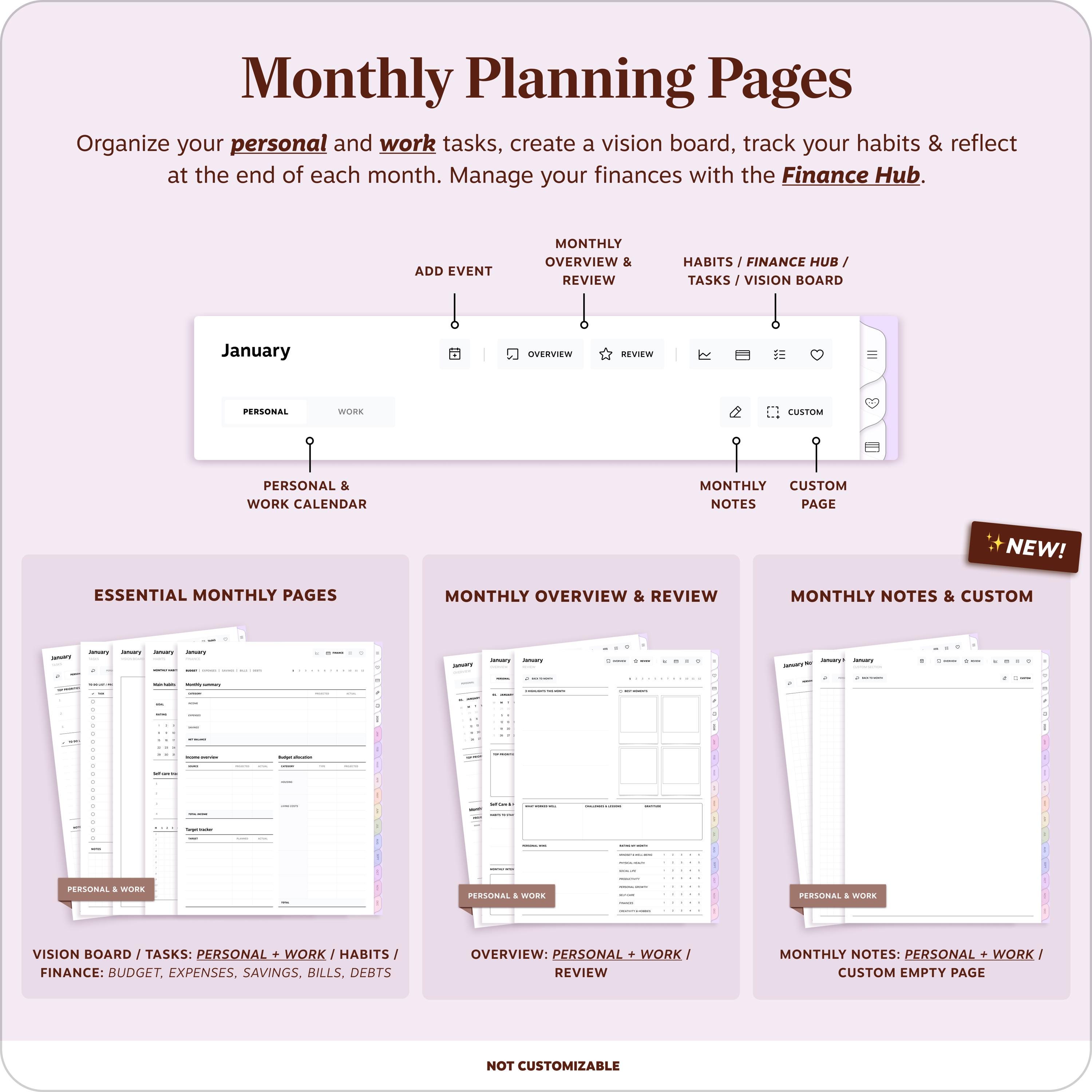 2026 Custom Digital Life Work iPad Planner for Goodnotes, Notability ...