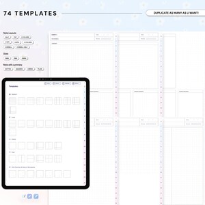 Cute Student Digital Notebook Hyperlinked Notetaking Templates Planner ...