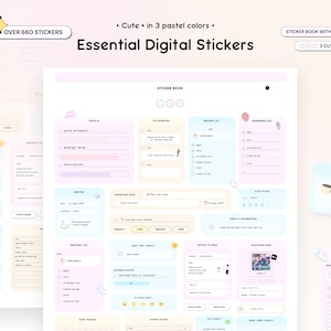 Essential Cute Digital Stickers for Planner Goodnotes Widget Sticker ...