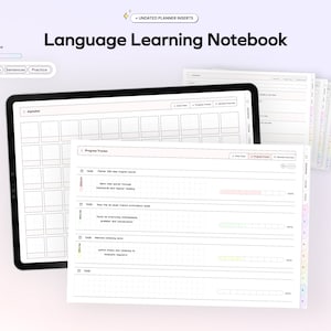 Language Learning Notebook Planner Learn Grammar Vocabulary Digital ...