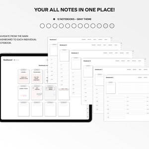 12 Student Digital Notebook Bundle, Hyperlinked Planner Notetaking for ...