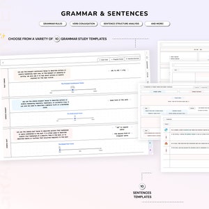 Language Learning Notebook/planner Learn Grammar Vocabulary Digital ...