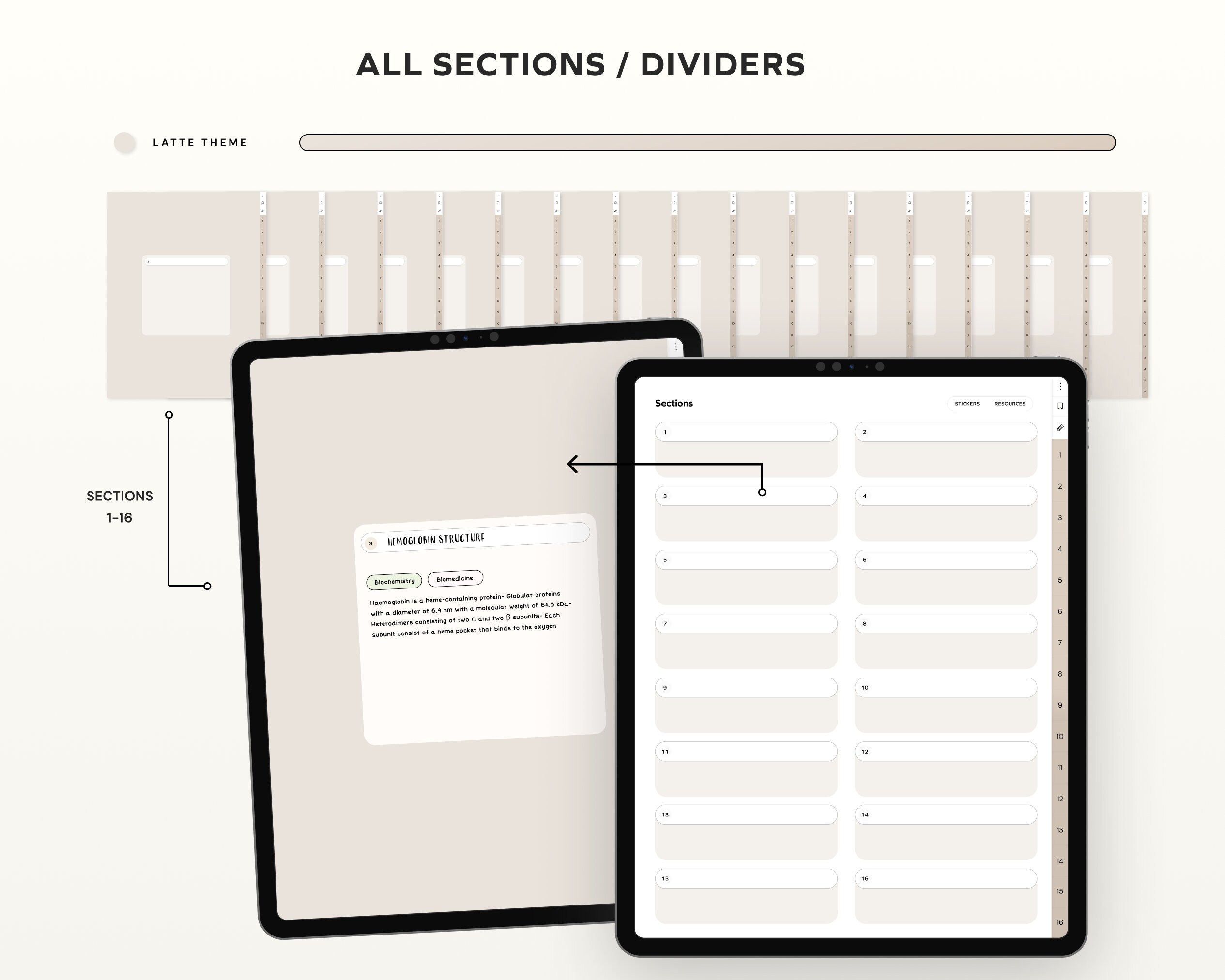 Student Digital Notebook, Minimalist Note Paper Hyperlinked Notetaking ...