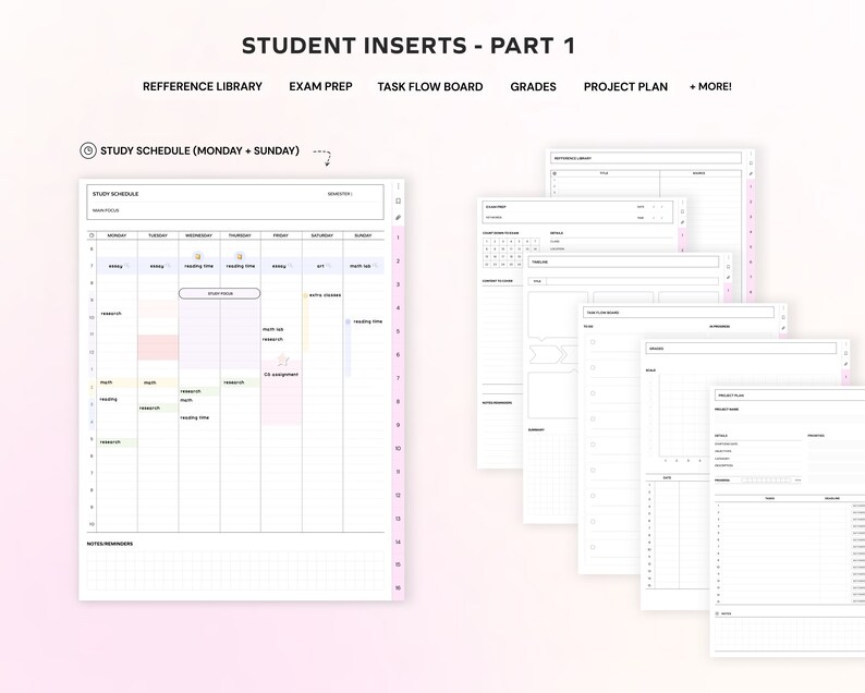 Student Digital Notebook Goodnotes iPad Notebook Notepaper Hyperlinked ...