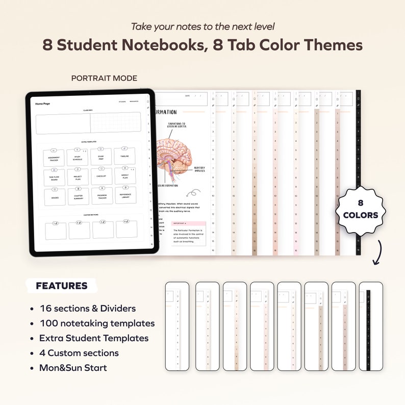 All in One Student Bundle, Undated Planner, Study Notes Templates for ...