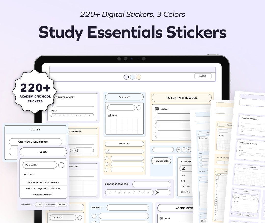 Student Digital Stickers for Planner Goodnotes Precropped Study ...