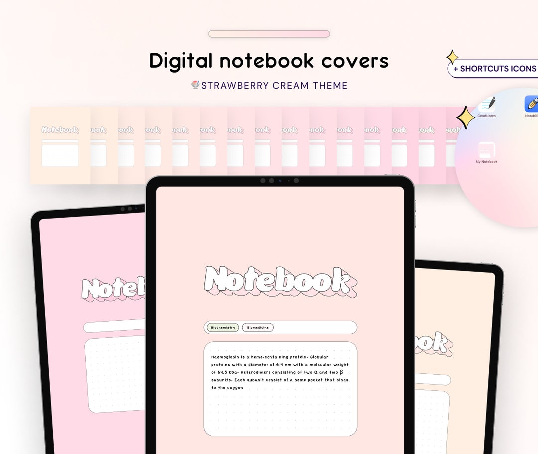 Digital Notebook Covers for Goodnotes and Notability Planner and ...