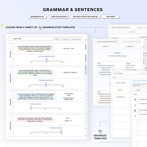 Language Learning Notebook/planner Learn Grammar Vocabulary Digital ...