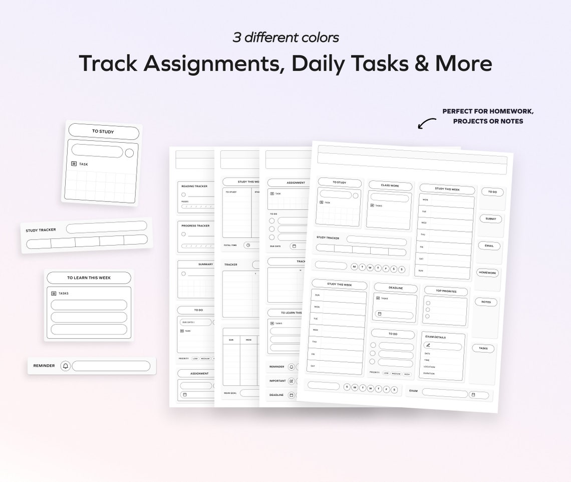 Student Digital Stickers for Planner Goodnotes Precropped Study ...