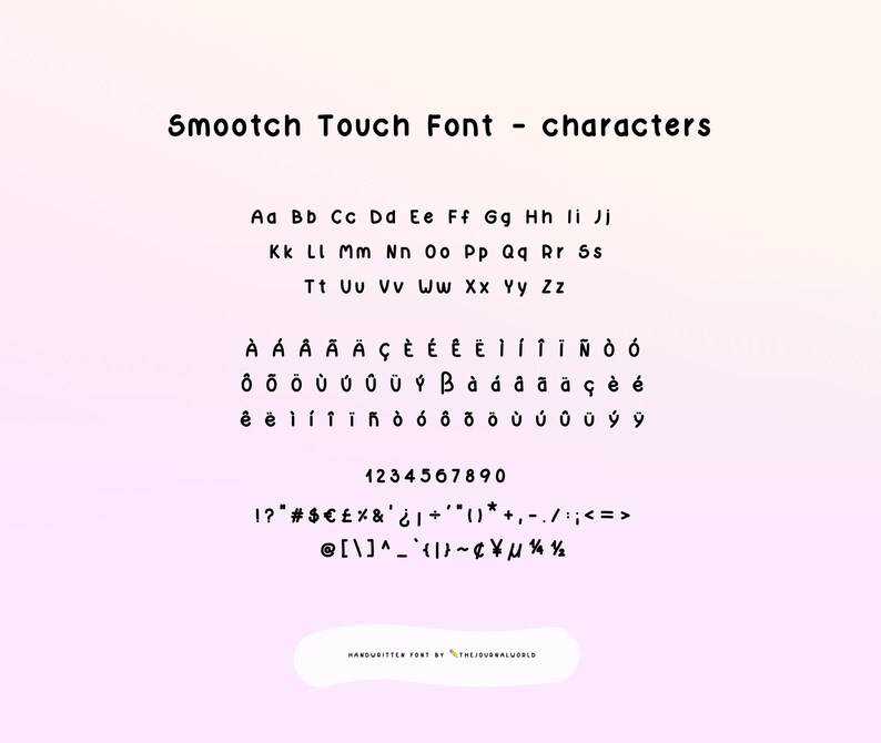 Smooth Touch Handwritten Font, Digital Planner Font, Handwrriten Font ...