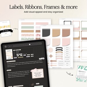 Book Lover Digital Stickers for Reading Journal, Dark Mode Goodnotes ...