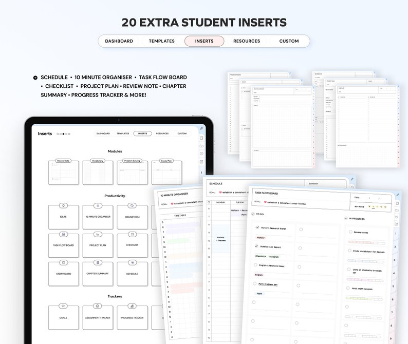 Student Digital 12 Notebooks Bundle Hyperlinked Notetaking Templates ...