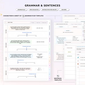 Language Learning Notebook/planner Learn Grammar Vocabulary Digital ...