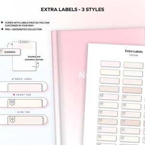 12 Student Digital Notebooks Bundle, Minimalist Note Paper Hyperlinked ...