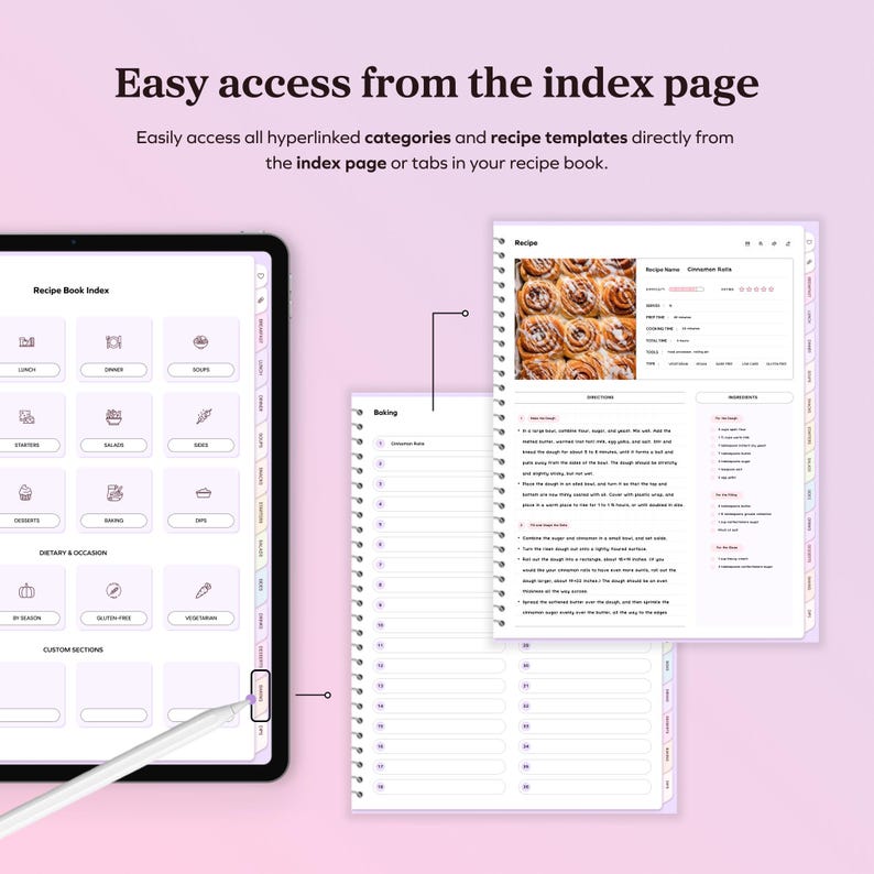 Digital Recipe Book for Ipad, Goodnotes Recipe Book Template, Recipe ...