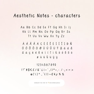 Aesthetic Notes Handwritten Font Bundle Digital Planner Font ...