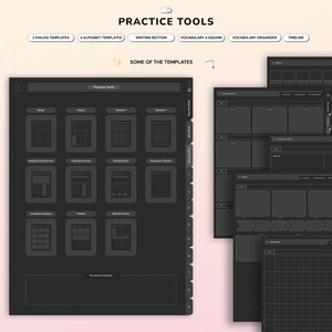 Dark Mode Language Learning Notebook/planner Learn Grammar Vocabulary ...
